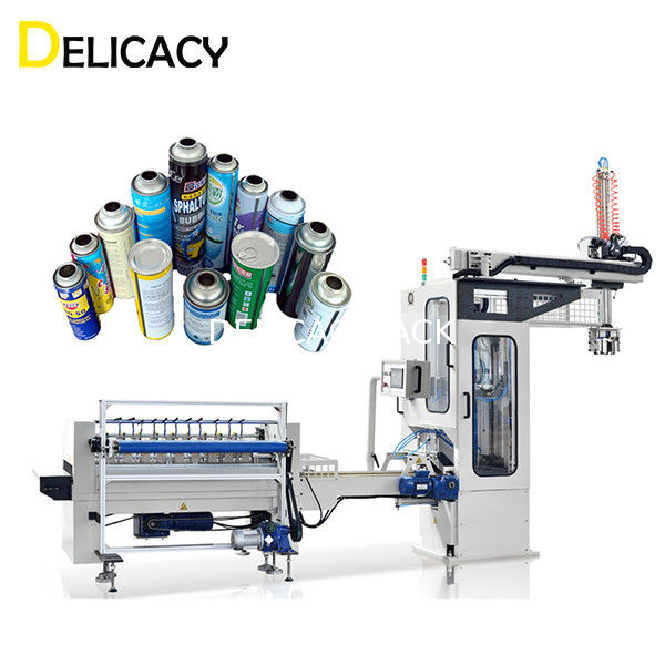 Empty Aerosol Can Palletizer Machine For Magnetic Can Body Palletizing